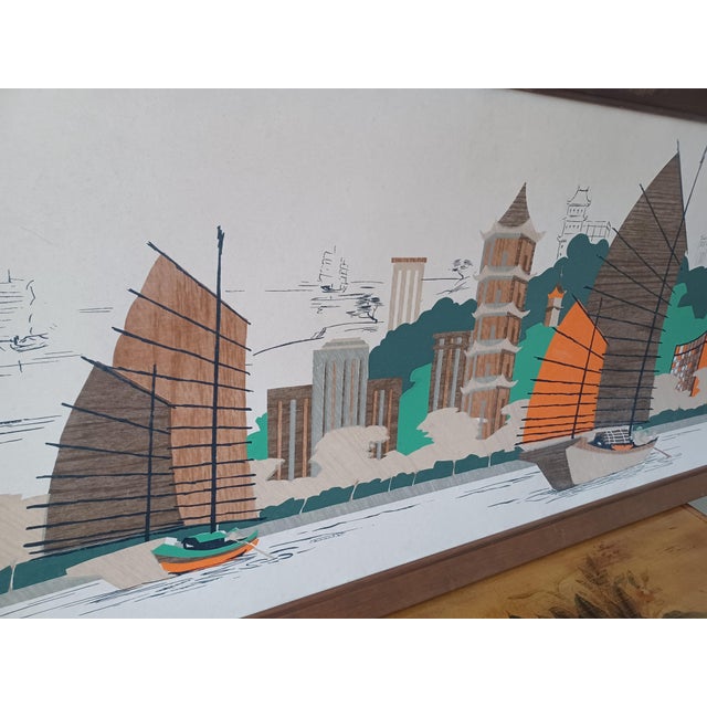 1960's "Oriental Junks" Wall Art by Fran Arnot | Chairish