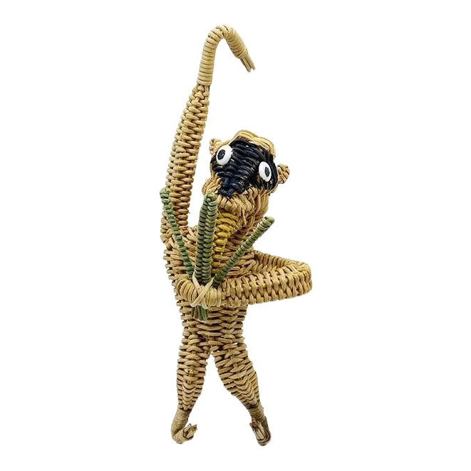Hanging Wicker Monkey After Mario Lopez Torres | Chairish