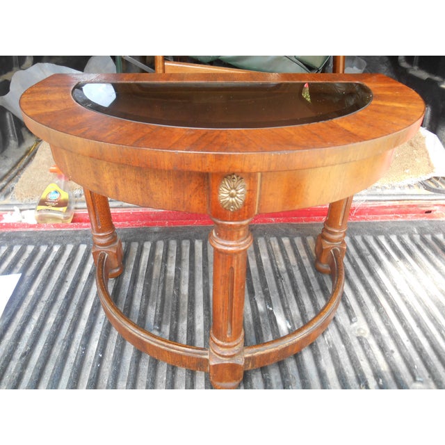 Vintage Mid-Century Modern Small Demilune Side Table | Chairish