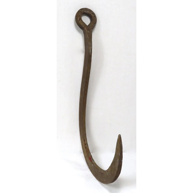 Giant Size Early 19th Century Hand Wrought Iron Hook | Chairish