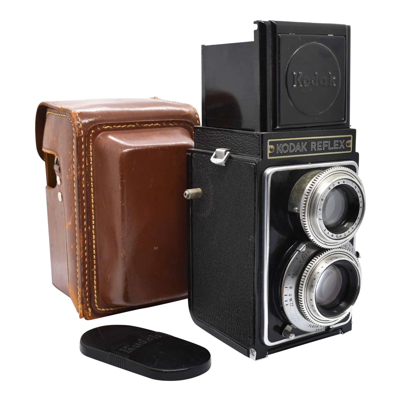1940s Kodak Twin Lens Reflex Tlr Camera With Original Leather Case and ...