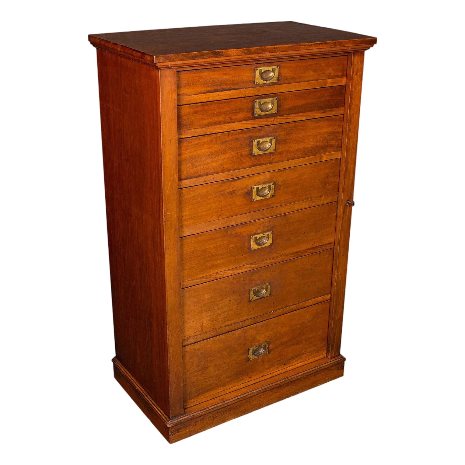 Antique Wellington Chest, English Walnut Specimen Collector's Drawers ...