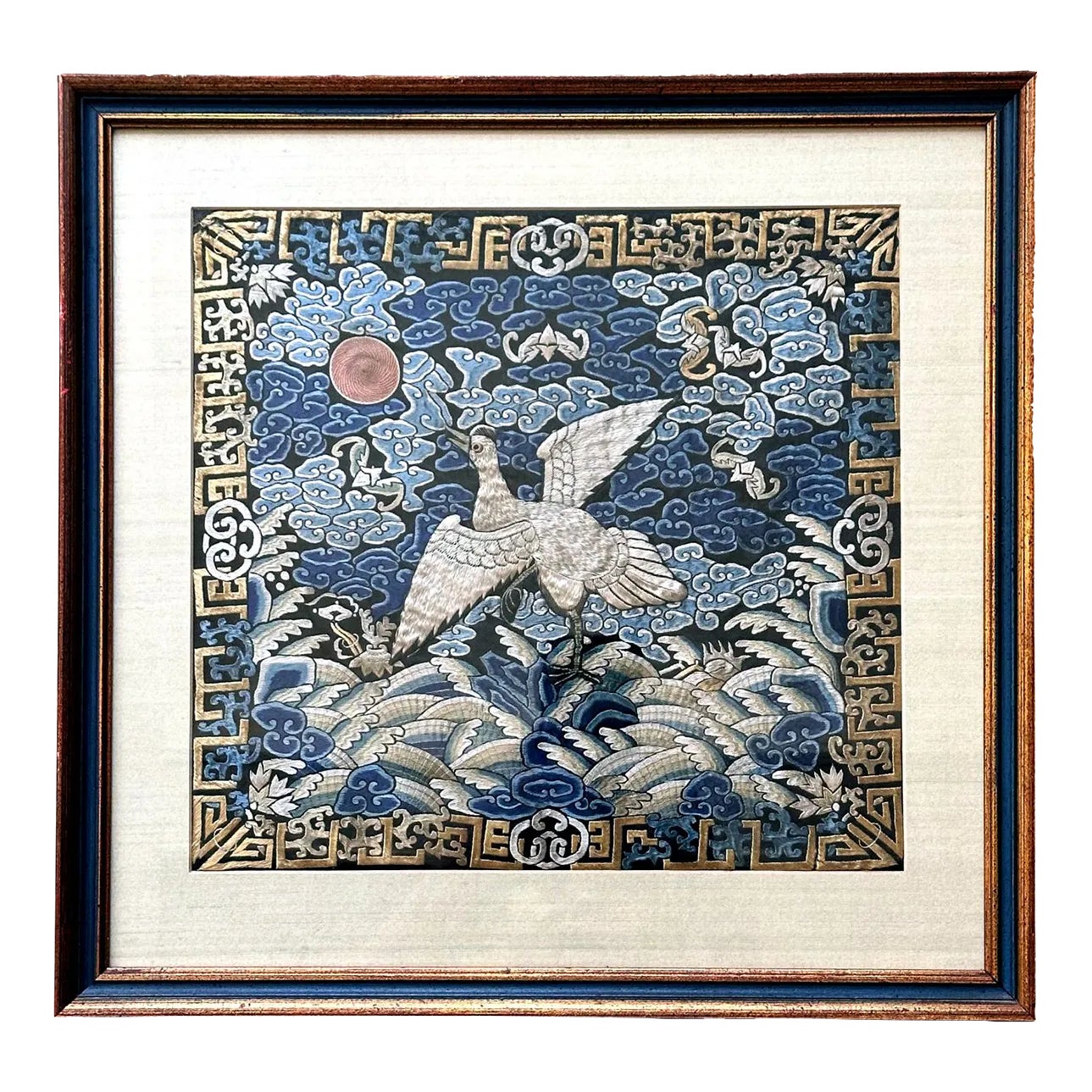 Late 19th Century Framed Chinese Qing Dynasty Embroidered Sixth Rank ...