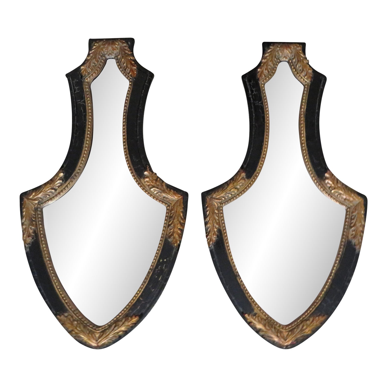 Pair of John Richard Shield Wall Mirrors | Chairish