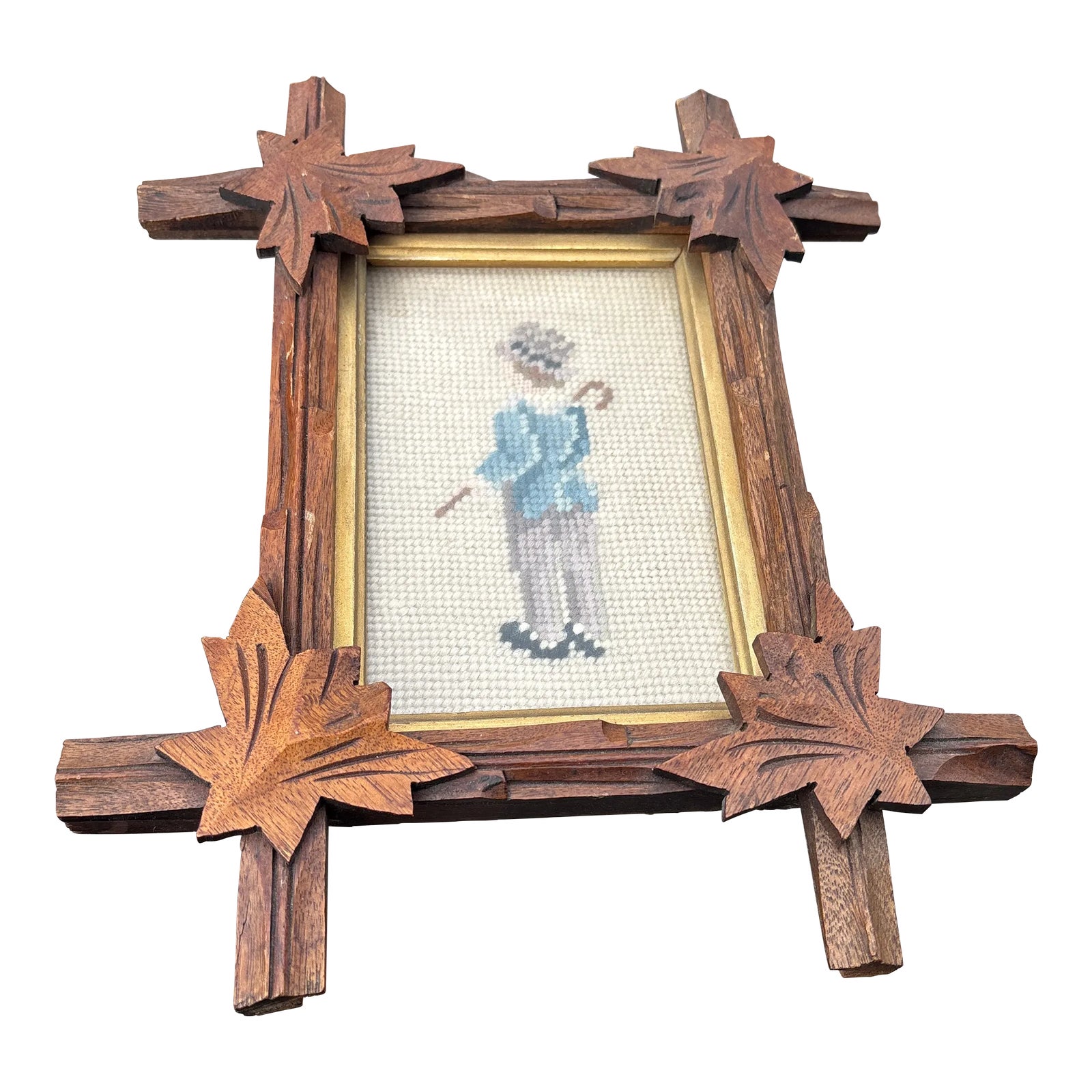 1900s Hand Carved Eastlake Adirondack Frame With Oak Leaves in the ...