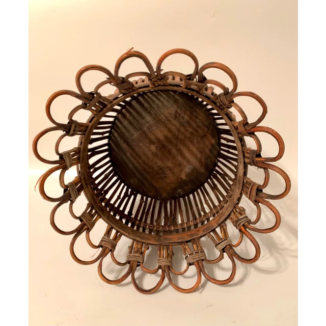 Vintage French Boho Chic Bamboo Planter | Chairish
