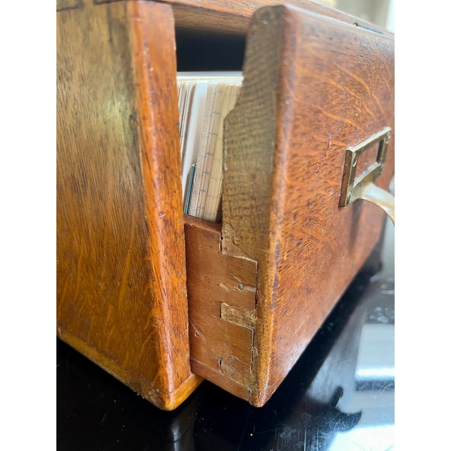 Antique Oak Two-Drawer Library Card File | Chairish