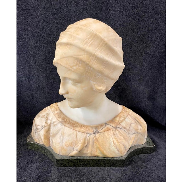 Vintage Art Deco Italian Alabaster Flapper Girl Bust Sculpture | Chairish