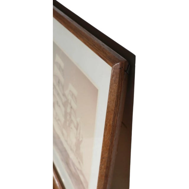Vintage Nautical Theme Photograph of Sailing Ship in Oak Frame Dated ...