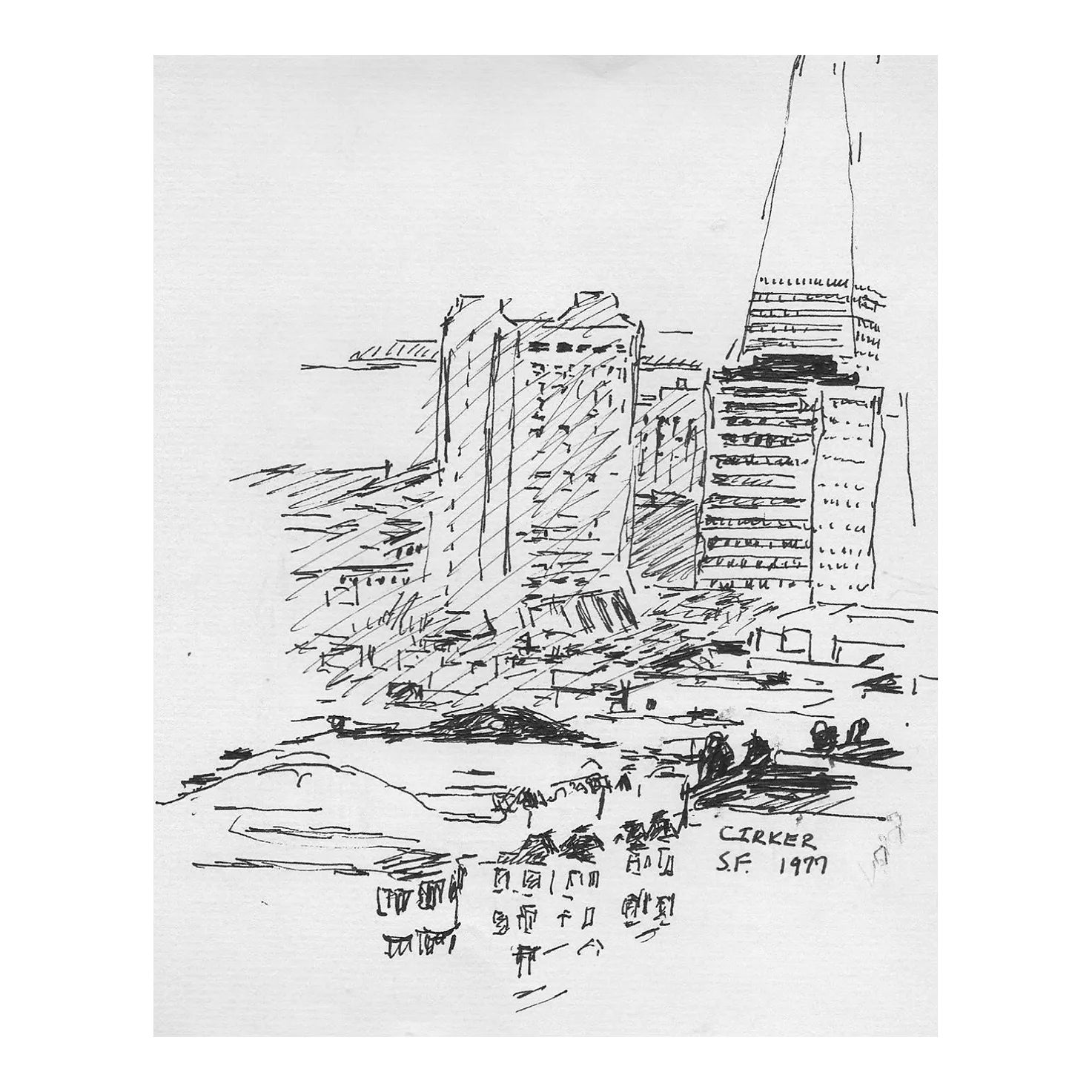1977 Hayward Cirker San Francisco Drawing | Chairish