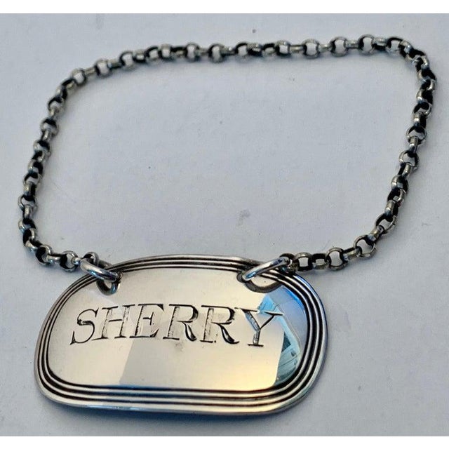 Sherry Decanter Label or Bottle Ticket in Sterling Silver by Charles ...