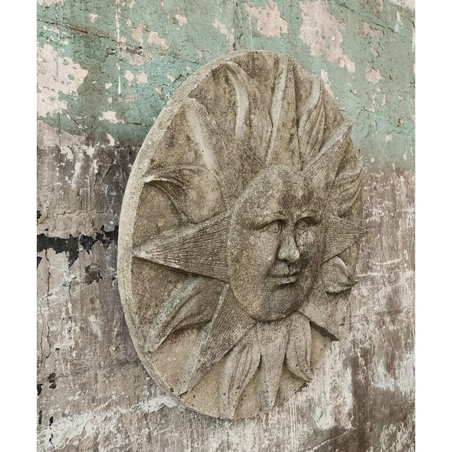 1970s Cast Stone Sunface Plaque | Chairish