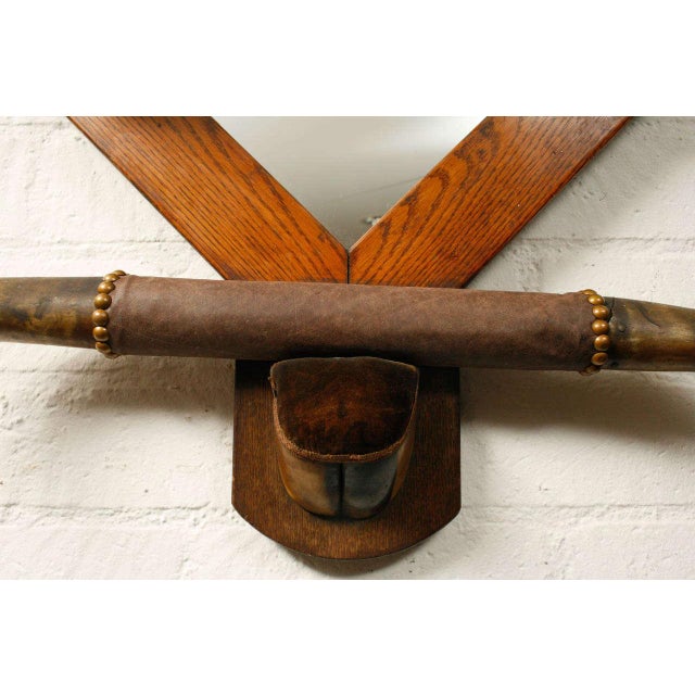 1910s American Horn Hat Rack with Mirror | Chairish