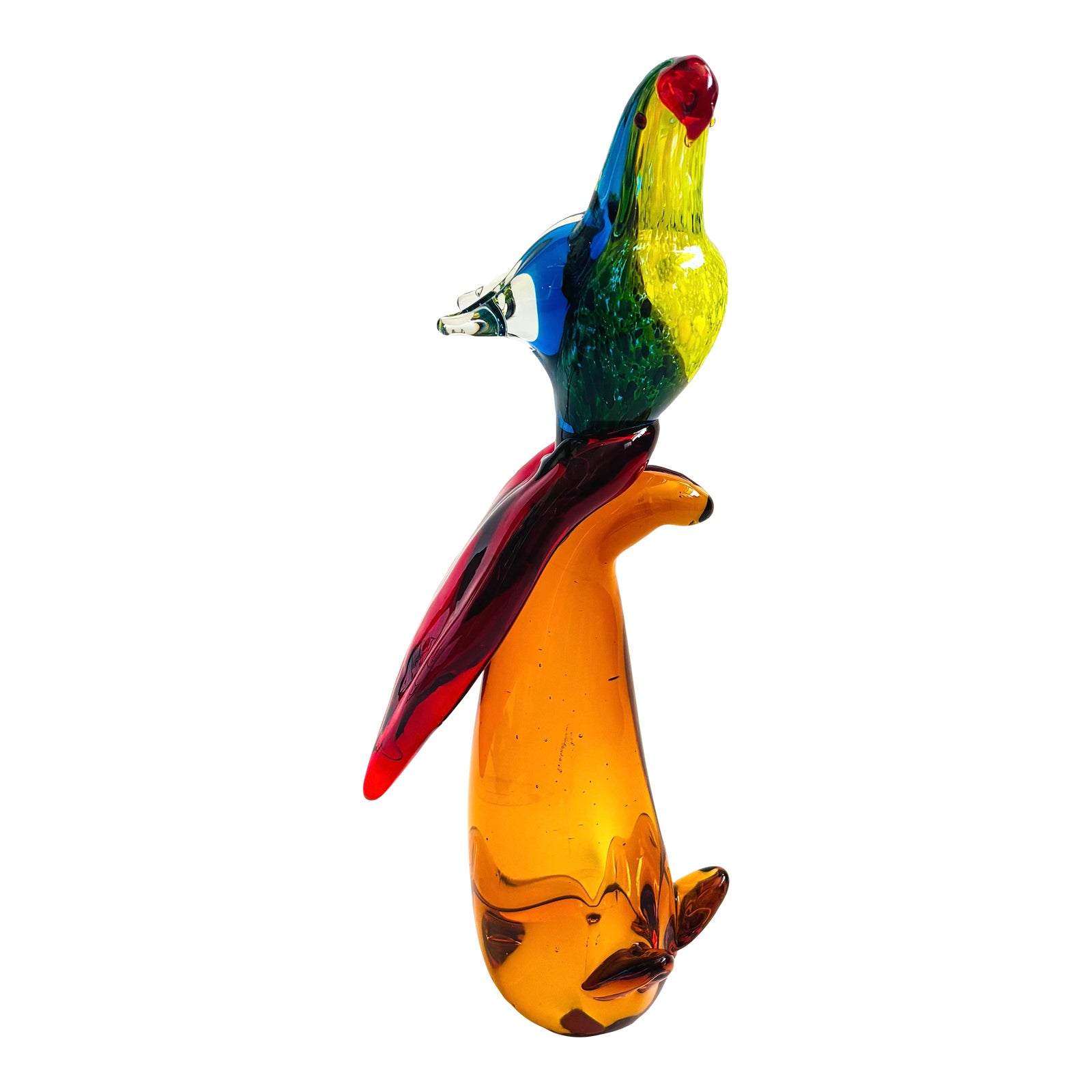 Art Glass Parrot | Chairish