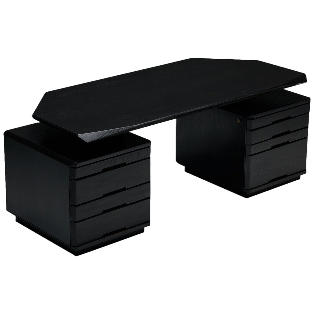 Elm and Black Ash B40 Desk by Pierre Chapo, France, 1970s | Chairish