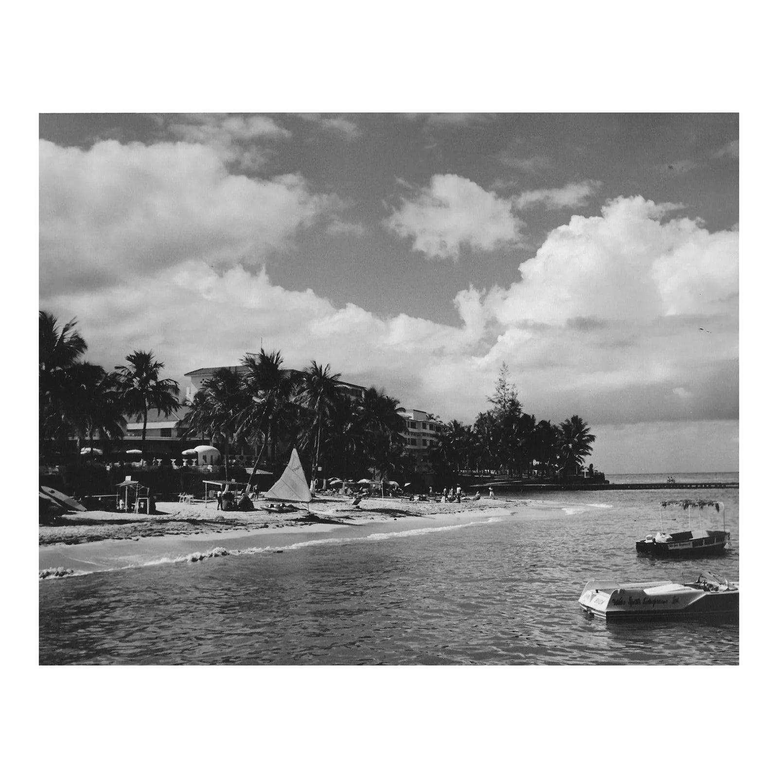 1966 Ocho Rios Jamaica Beach Scene by Don Ware | Chairish