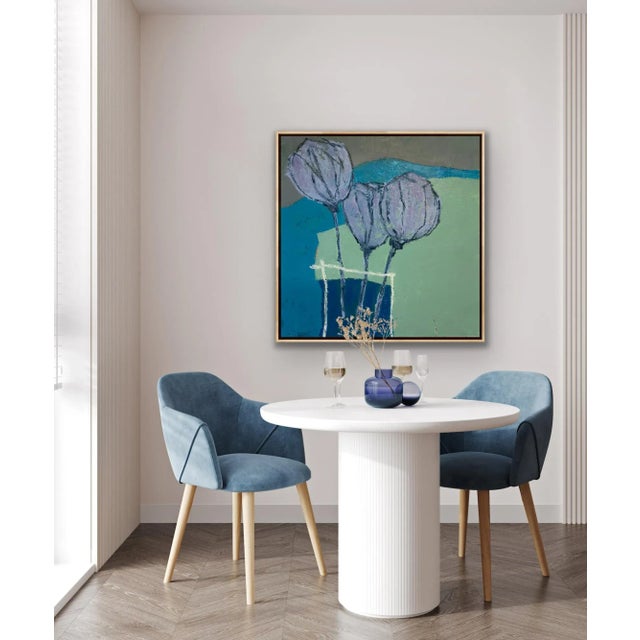 "Trois Violettes" Framed Original Contemporary Oil Painting by Janice ...