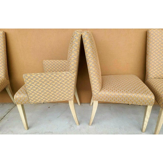 Contemporary Art Deco Klismos Tapered Leg Water Lilly Pattern Dining ...