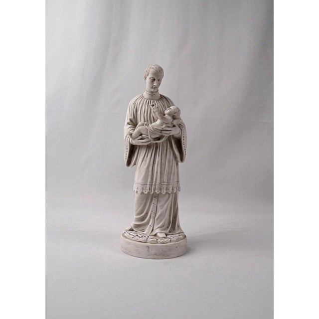 Ceramic and Bisque Saint Anthony of Padua with the Child Jesus, 19th ...