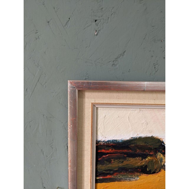 1965 Mid-Century Modern Swedish "Connection", Abstract Framed Oil ...