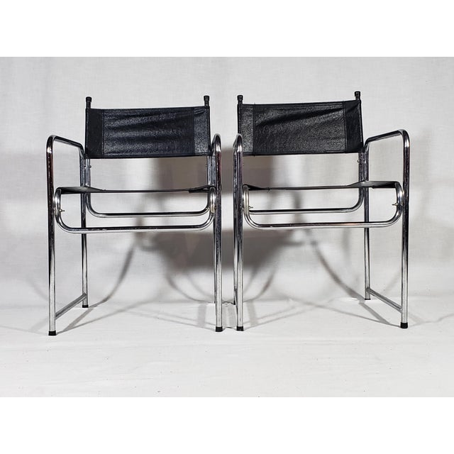 Vintage Original Mid-Century Modern Pair of Bauhaus Style Chrome Metal ...