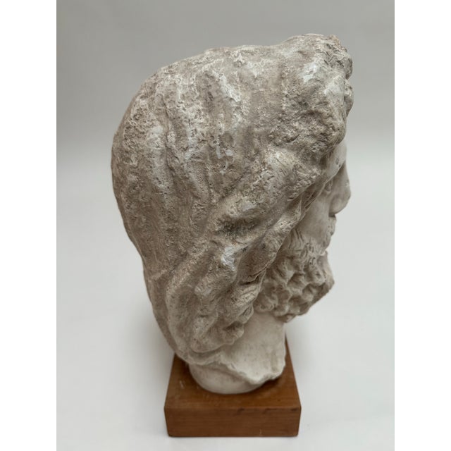 Bust of an Ancient Greek or Roman Bard on Wood Base | Chairish