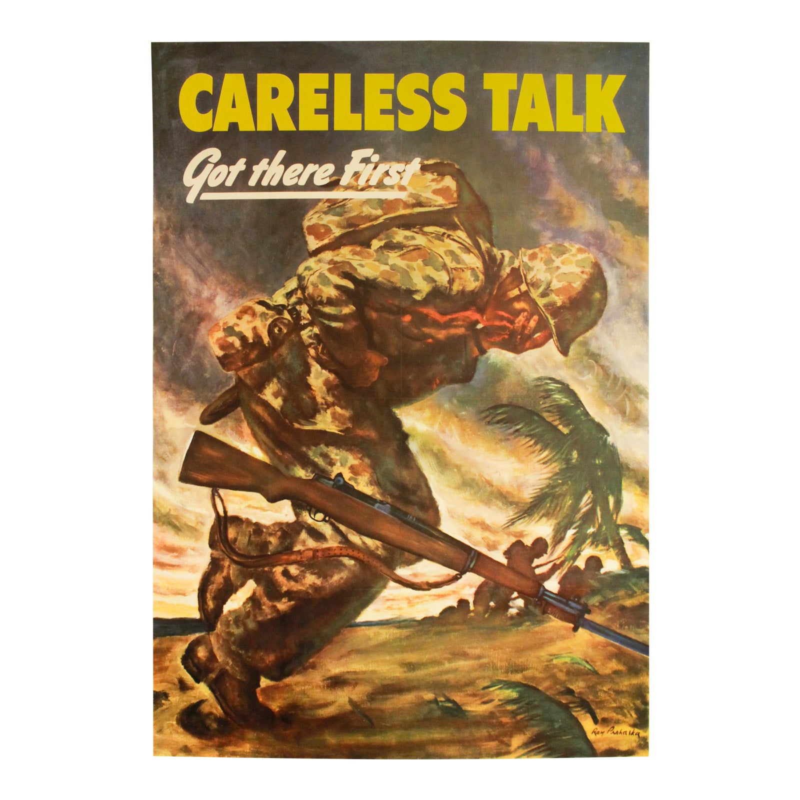 1944 Original American Propaganda Poster, Careless Talk Got There First ...