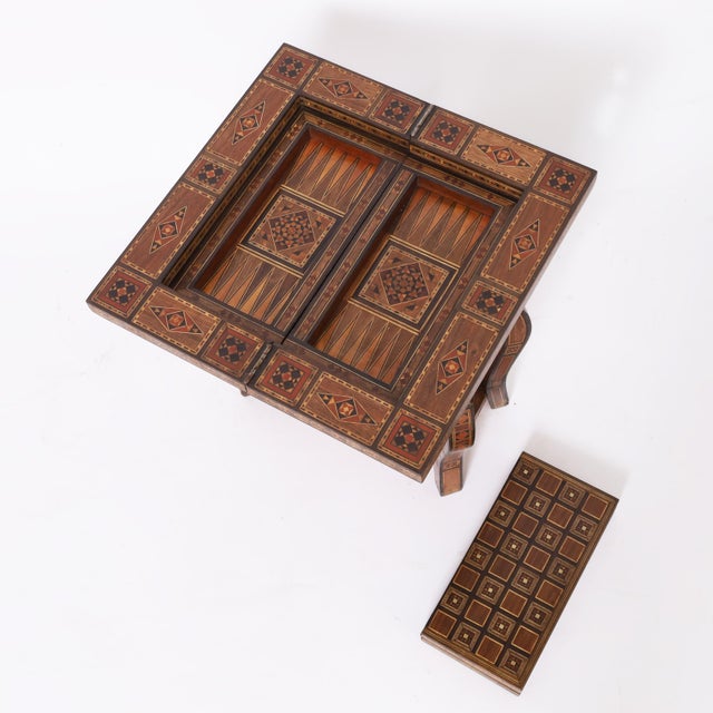 Diminutive Antique Inlaid Moroccan Games Table | Chairish