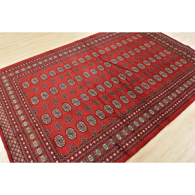 Bokhara 6’7” X 10’5” Red Wool Tribal Hand-Knotted Oriental Rug | Chairish