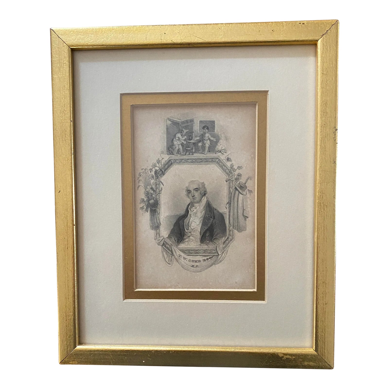 Early 20th Century Portrait Engraving of Thomas William Coke | Chairish