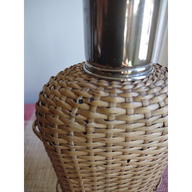 Antique Large Finely Woven Wicker Flask | Chairish