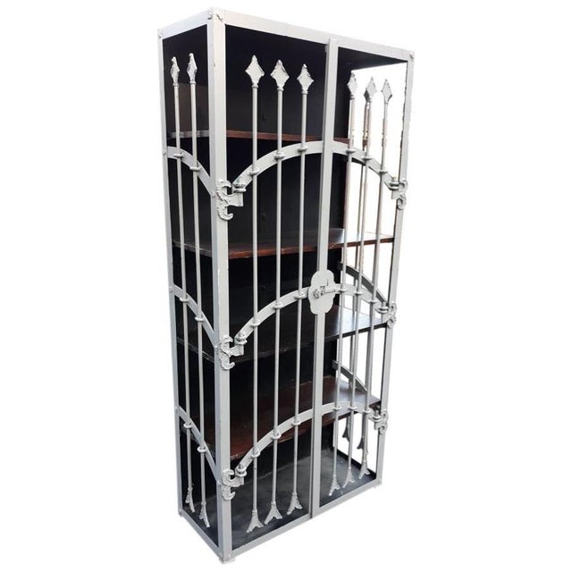 Brutalist Steel Armor Motif Bookcase | Chairish