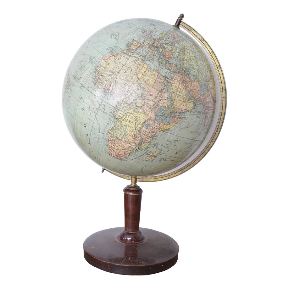 German Globe by Peter J. Oestergaard, 1920s | Chairish
