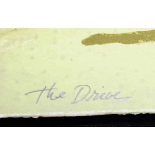 1980s "The Drive" Impressionistic Gold Player Swinging Lithograph Art ...