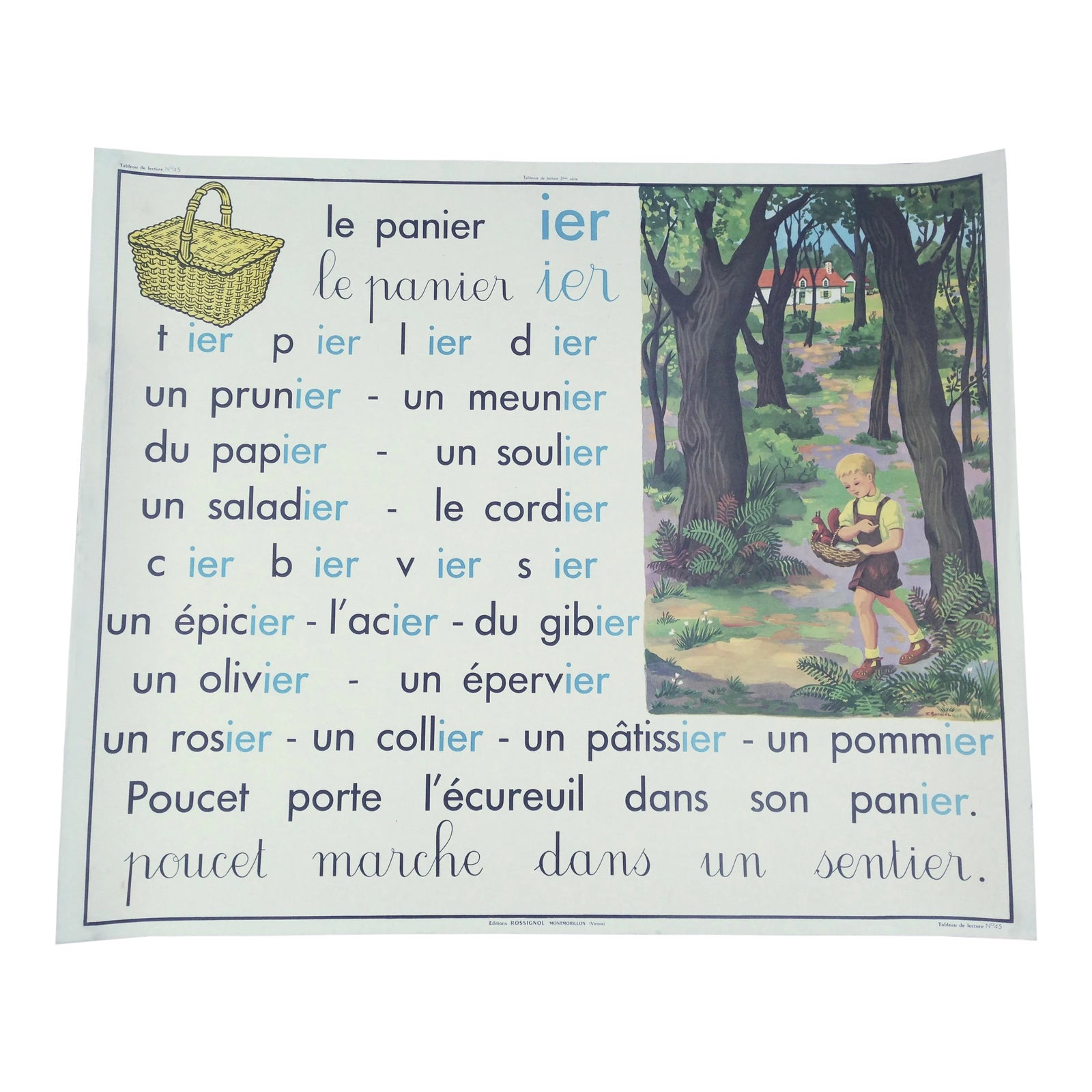 French School Lesson Poster | Chairish