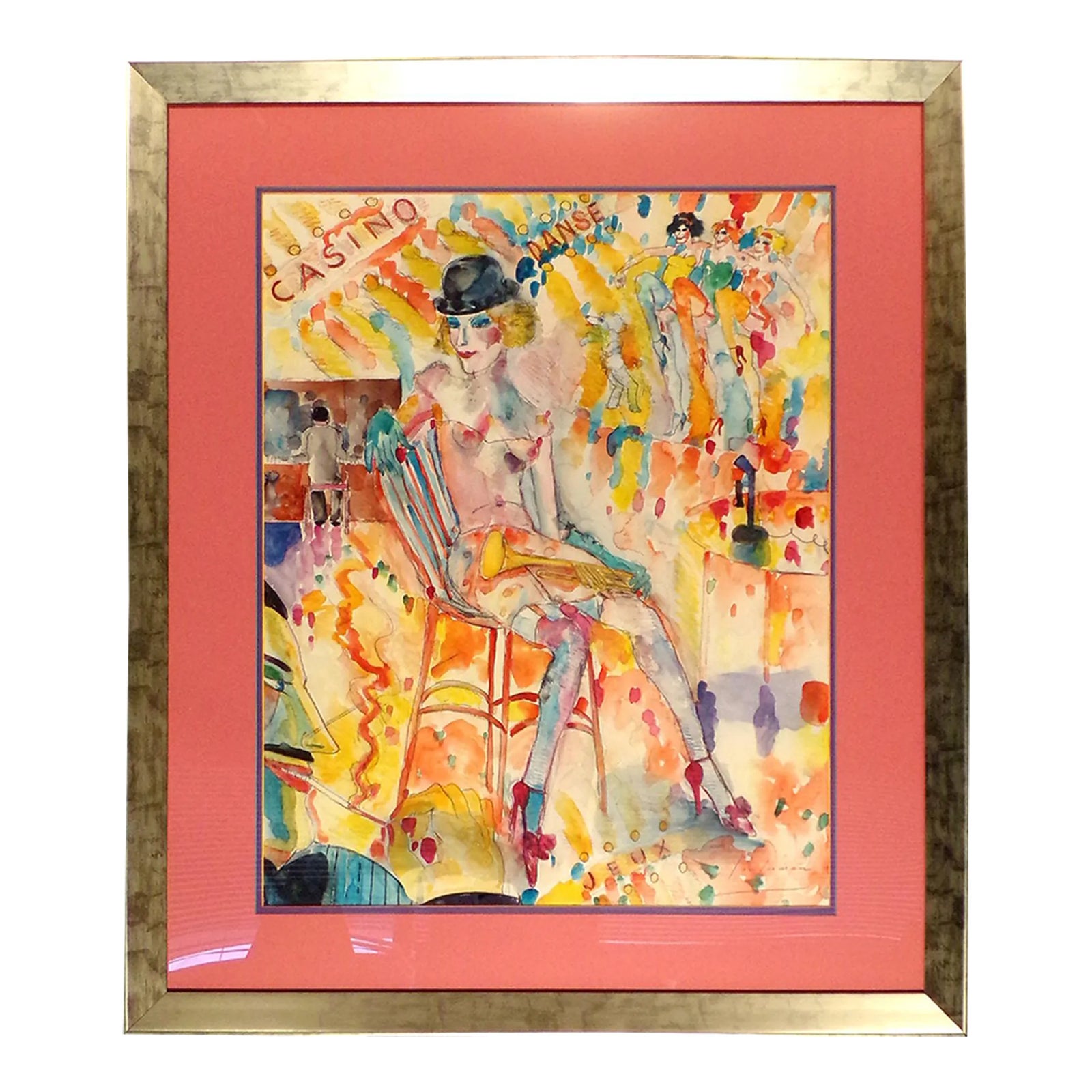 Earl Linderman "Casino Deco" Signed Original Watercolor Painting, New ...