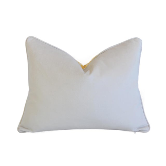 Italian Mariano Fortuny Yellow & White Pergolesi Feather/Down Pillow 22 ...