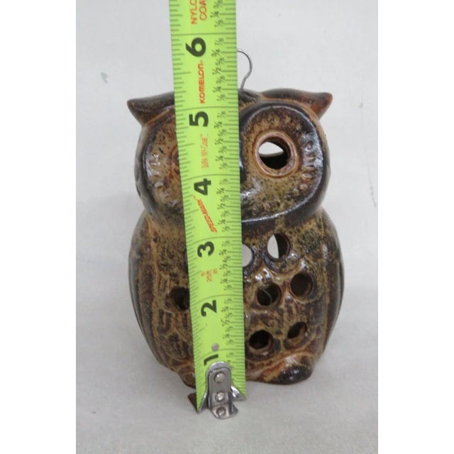 Ardco Style Ceramic Brown Owl Bird Double Sided Candle Holder Lantern ...