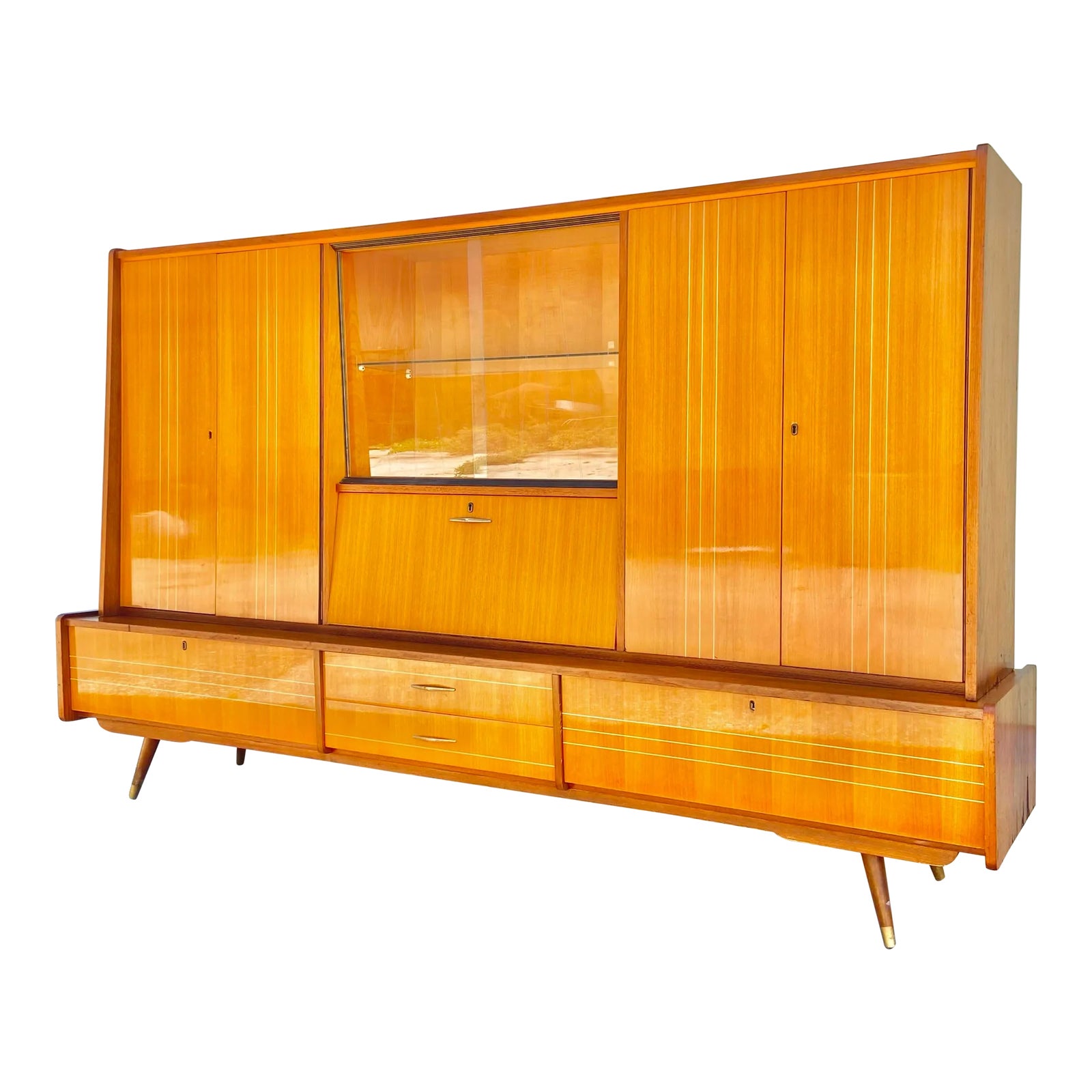 Space Age Monumental Highboard Wall Unit Display Case & Dry Bar | K B S ...