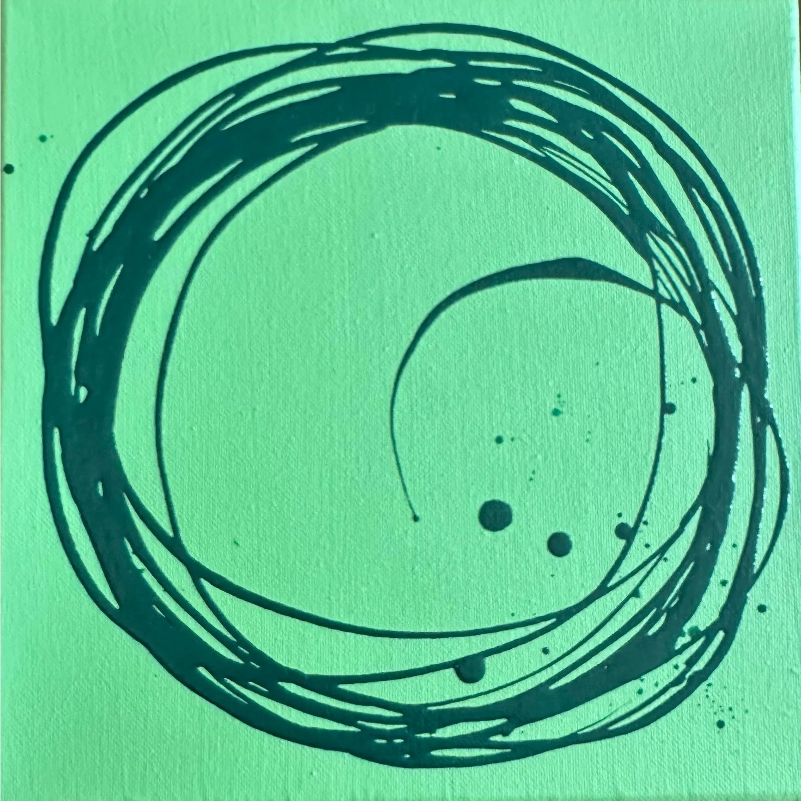 Erin Simon Original “Circles” in Greens | Chairish