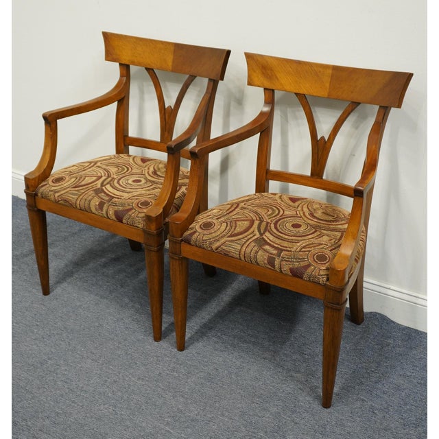 Set of 2 High End Italian Neoclassical Tuscan Style Dining Arm Chairs ...