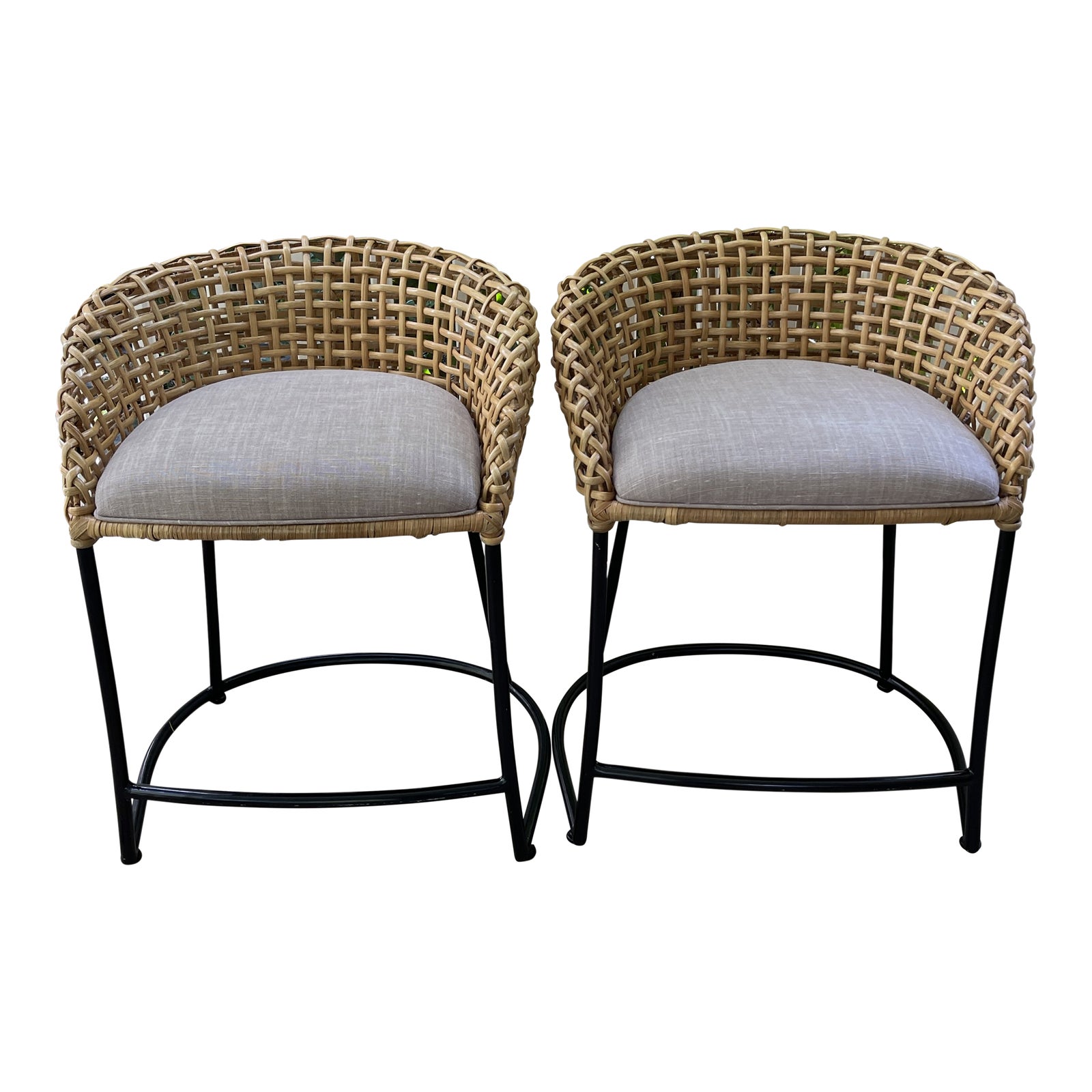 Pair Palecek Vero Counter Stools | Chairish