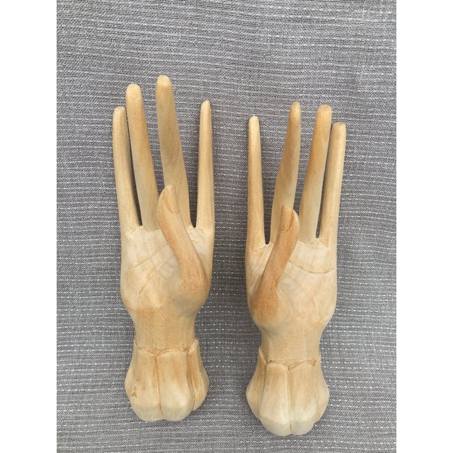 Vintage Wooden Hand Forms a Pair | Chairish