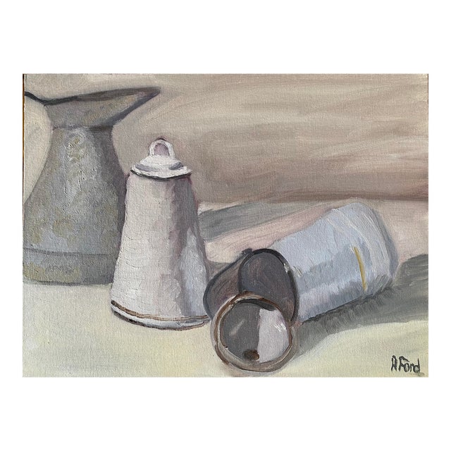 "French Watering Vessels" Still Life Oil Painting by Alice Ford | Chairish