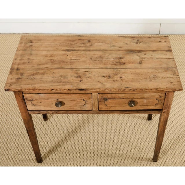 Country French Provincial Bleached Pine Writing Table Desk | Chairish