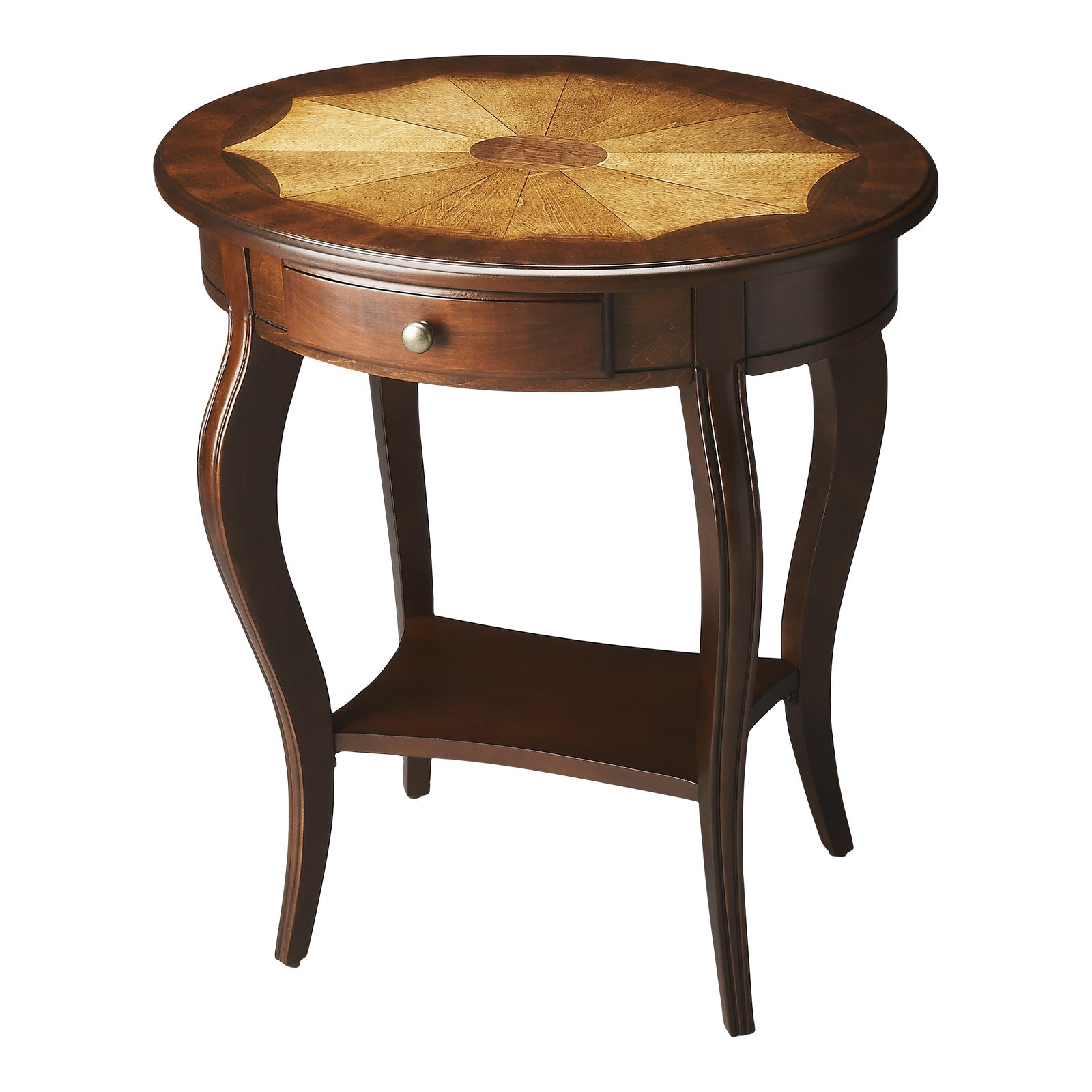 Jeanette Oval Side Table, Dark Brown | Chairish