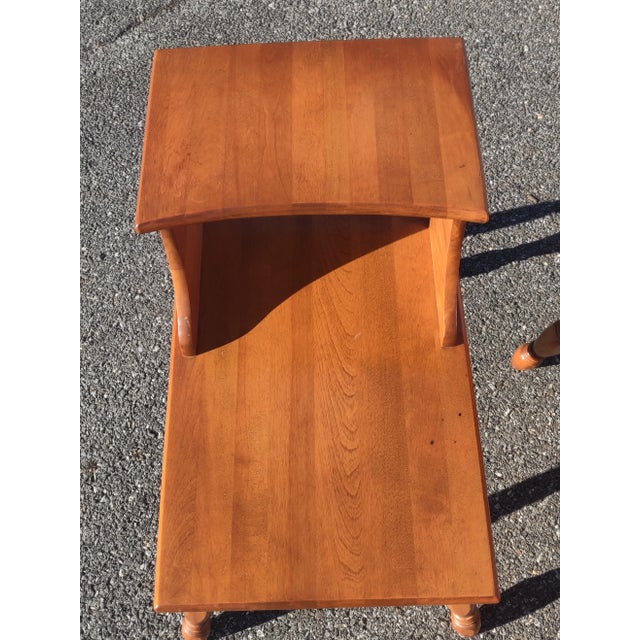 Mid 20th Century Pair Vintage Maple Colonial Style Step End Tables ...