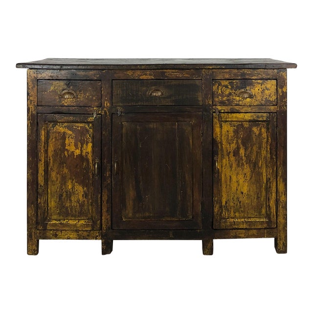 Lillian August Antique Rustic Distressed Sideboard | Chairish