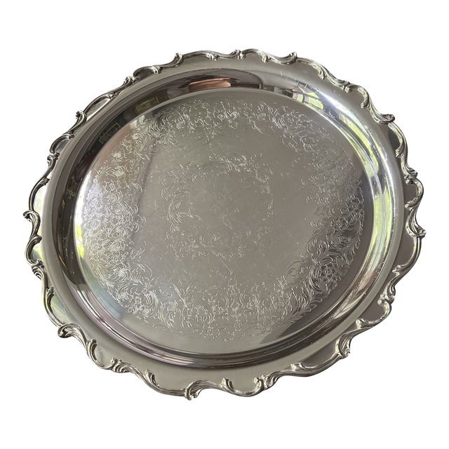 Early 20th Century Round Silverplate Tray Welbester Wilcolx ...
