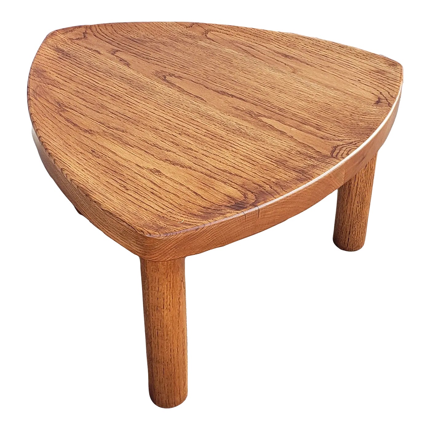 Mid Century Style Solid Oak Ottoman | Chairish